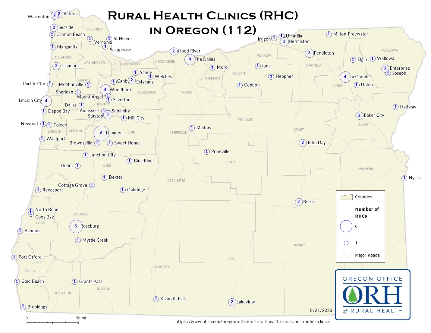 Oregon RHC Map | OHSU